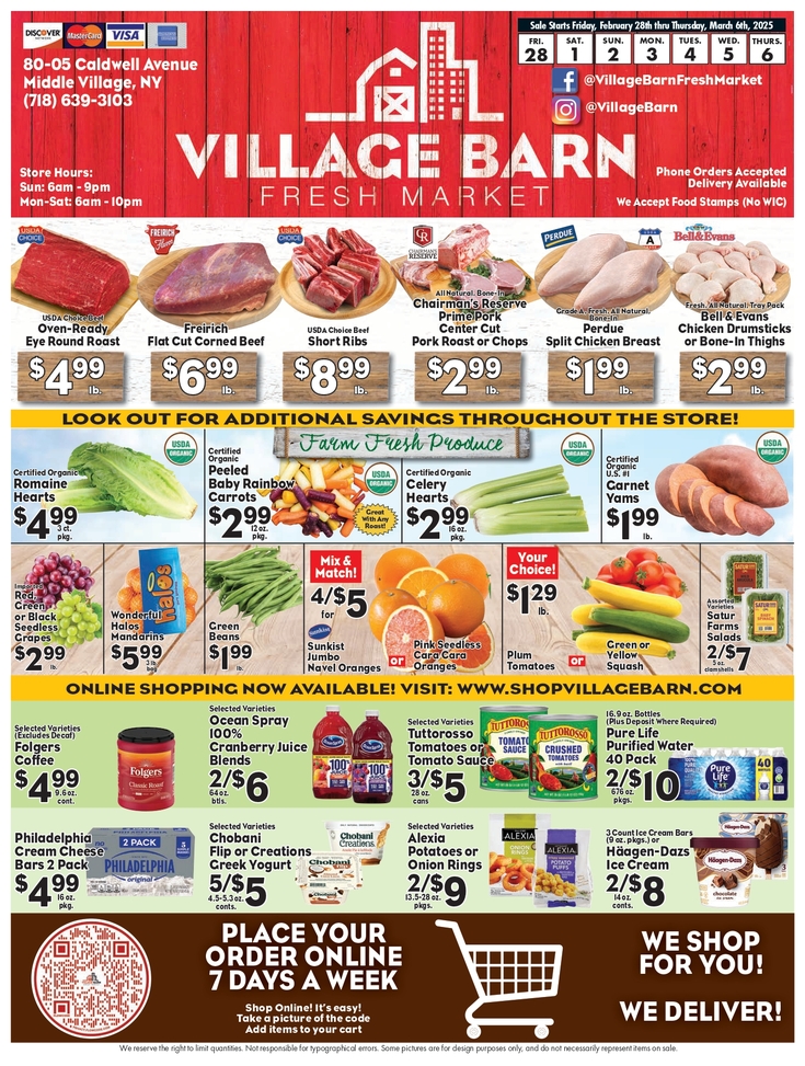Print Weekly Specials | Village Barn Fresh Market | Weekly Ad 2/28/2025 ...